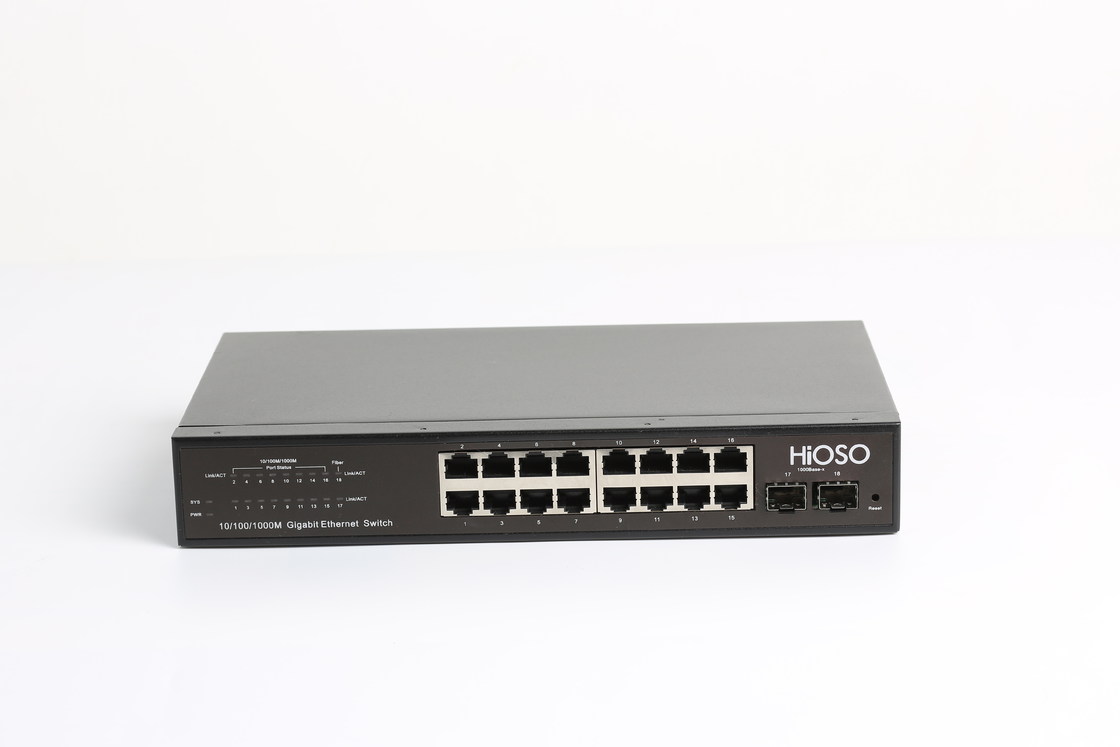 16 GE TP Ports 2 1000M SFP Ports Ethernet Access Switch High Speed